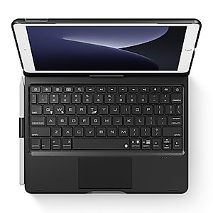 edaiser Swivel Keyboard Case for iPad 10.2 inch 9th 8th 7th, iPad Air 3rd and iPad Pro 10.5 2nd Generation: Wireless Rotatable Cover, Pencil Holder, Smart Trackpad, RGB Backlit, Black