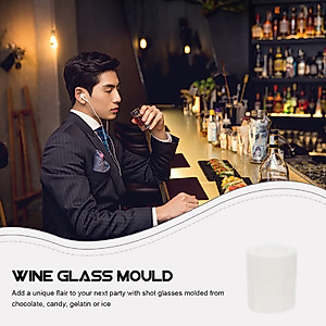 Hemoton Silicone Molds 10Pcs Silicone Shot Glass Mold Glass Ice Cubes Ice Tray Resin Bottle Mold for DIY Cupcake Fondant Ice Cream Desserts Soap Decoration White Resin Molds