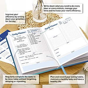 2024 Large Daily Planner Undated(7 X 10") -To-Do List Notebook with Hourly Schedule and Meal Plan for Work & Home, Office Schedule Organizer Notepad for Women & Men