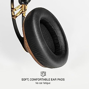 Meze 99 Classics Walnut Gold | Wired Wooden Closed-Back Headset for Audiophiles | Over-Ear Headphones with Mic and Self Adjustable Headband
