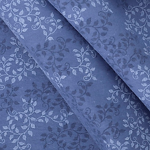 Mook Fabrics Flannel Leaves, Colony Blue