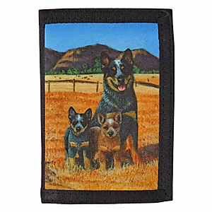 Gone Doggin Australian Cattle Dog #1 Tri-Fold Wallet - Black Nylon Trifold Wallet with ACD Artwork - Australian Cattle Dog Breed Gifts