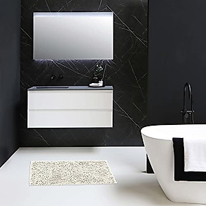 Non-Slip Bath Rug,Extra Soft Microfiber Bedroom Shag Carpet with Anti-Slip Backing,Water/Dust Absorbent Fast Dry Shower Mat,Sound Insulated Stairs Pad,Machine Washable (Ivory,15 x 23 Inches)