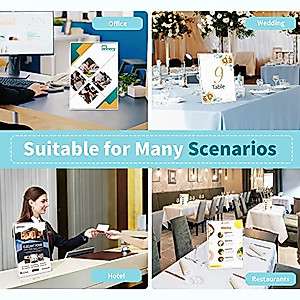 Annecy Sign Holder 8.5x11 6 Pack, Clear Slanted Plastic Sign Holder 8.5 x 11 Standing, Display Vertically Menu, Document, Paper, Suitable Desktop for Coffee, Hotel, Office, Public