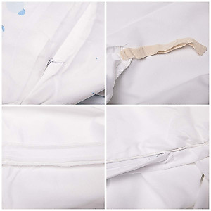 Yun Nist King 4 Piece Bedding Set Summer Eucalyptus Leaf Green Leaves,Soft Breathable Duvet Cover and Pillowcase,Country Farm Plants on White Washable Bed Sheets for Bedroom Dormitory Guest Room