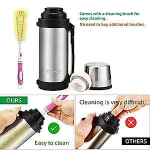 Vacuum Insulated Bottle Coffee Thermos,41 Ounce,Thermos for Hot Drinks,Keep Liquid Hot or Cold 24 Hours,Thermos & Perfect Size Cleaning Brush,Portable,Bpa-Free Termos Para Cafe