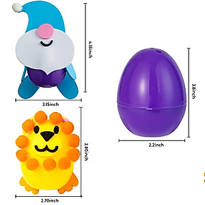 JOYIN 12 Sets Easter Eggs Decorating Craft Kit Toy for Kids, Easter DIY Animal Foam Craft Kits with Easter Eggs for Kids Easter Eggs Art Crafts Activities Easter Decorations, Easter Party Favors