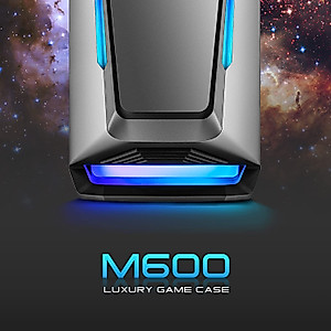 Segotep M600 Mid-Tower ATX Gaming PC Case w/Fantasy ARGB Skylight & ARGB Front Panel, Separate Magnetic Power Switch, USB 3.0 Tempered Glass Phantom Black Computer Case