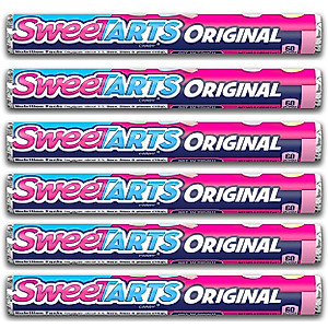 SweeTarts Original Candy | SweetTarts Fruit Flavored Candy | Hard Candy | 1.8 oz Tubes | Pack of 6 Tubes