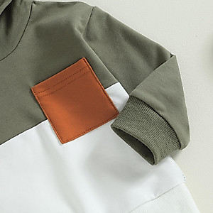 LIOMENGZI Infant Baby Boys Pants Outfits Set Long Sleeve Hooded Striped Sweatshirts Pants Clothes Set Fall Winter Pants Sweatsuit (Green-04, 12-18 Months)