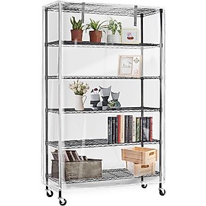 IndigoTempest9 Clear Vinyl Waterproof Shelf Cover for Wire Shelving - 36" W x 14" D x 54" H- with Zipper Closure - Protects from Dust and Debris - Only Cover