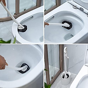 Toilet Brush and Holder Toilet Brush Toilet Bowl Brush and Holder for Bathroom Cleaning Toilet Brush with Quick Drying Holder (Black)
