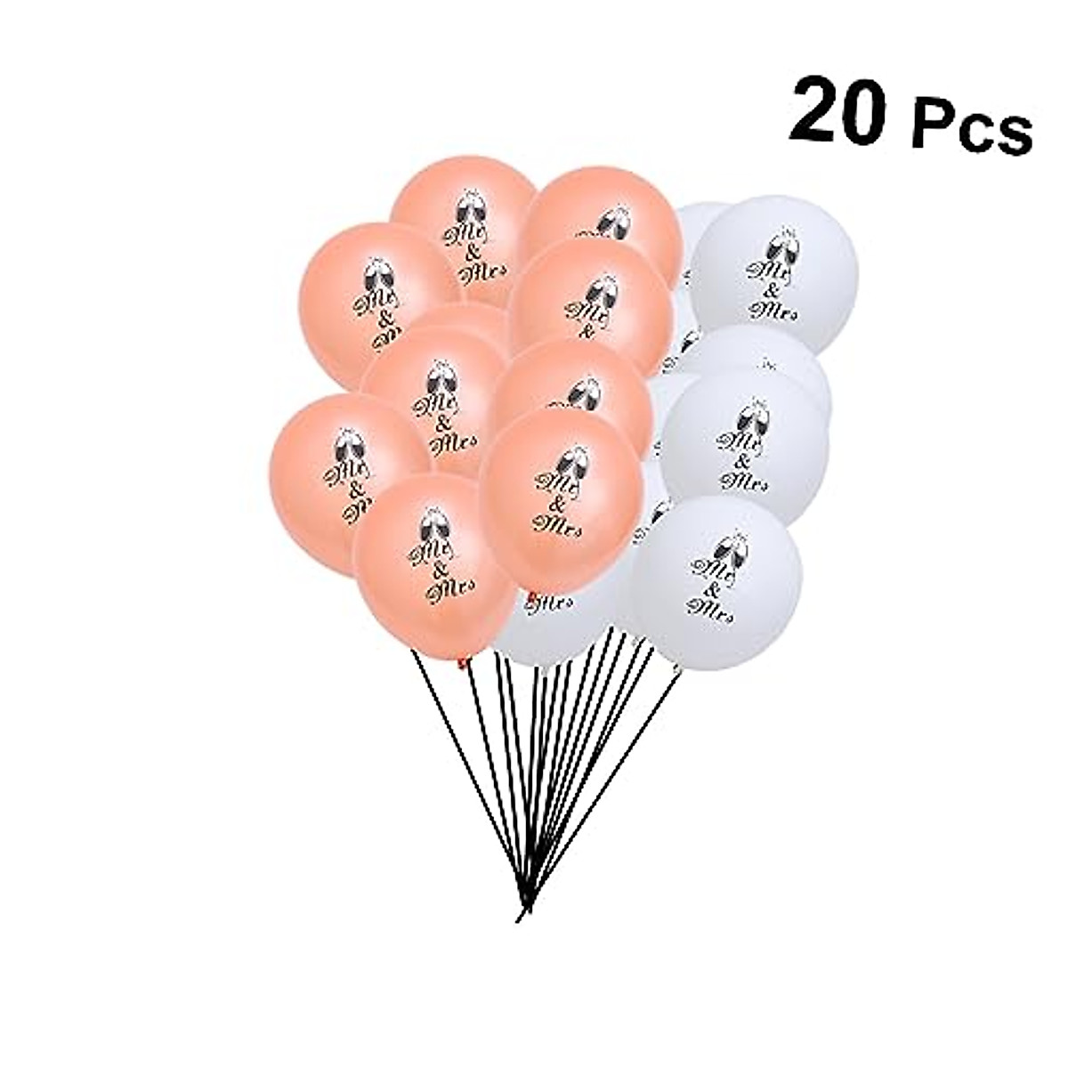 Abaodam 40 pcs Kit for Decor White Rose Ballons & Garland Decoration Latex Engagement Mrs To Mr Printed Gold Letters Day Valentines Letter Decorative Balloons Wedding and Party