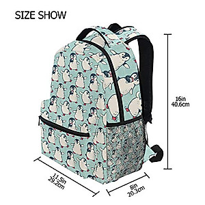 Nander Penguin Backpack Fits Laptop Slim Waterproof Durable Casual Daypack For Women Men College Schoolbag