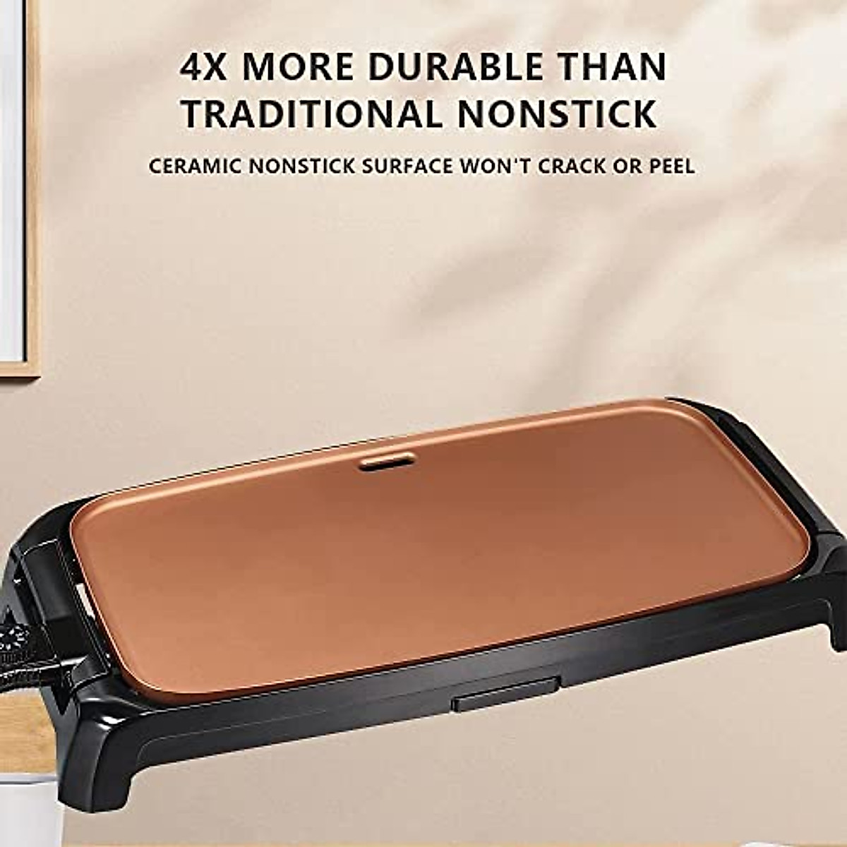 Reversible Ceramic Electric Griddle - Nonstick Cooking Surface