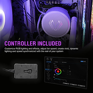 Vetroo V240 White Liquid CPU Cooler 240mm Addressable RGB Pump & PWM Fans 250W TDP AIO Water Cooling w/Controller Hub for Intel LGA 1851/1700/1200/115X AMD AM5/AM4 for Gaming Console