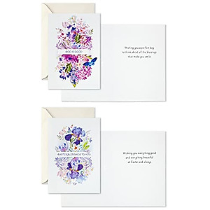 Hallmark Religious Easter Cards Assortment, Painted Flowers (16 Cards with Envelopes)