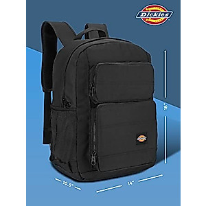Dickies Tradesman Backpack Extra Large Capacity Logo Water Resistant Casual Daypack for Travel Fits 15.6 Inch Notebook (Black)