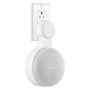 Caremoo Google Nest Mini Wall Mount Holder, Space-Saving Design Outlet Mount, Perfect Cord Management for Google Nest Mini 2nd Generation (White)