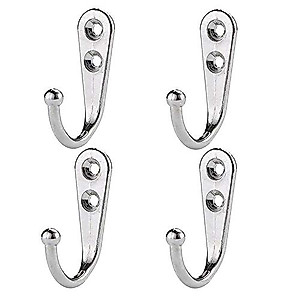 YITAQI Wall Mounted Coat Robe Hooks,20pcs Scarf Hanging Storage Rack Metal Key Holder Organizer Clothes for Bath Kitchen Garage Single Hanger(Silver)