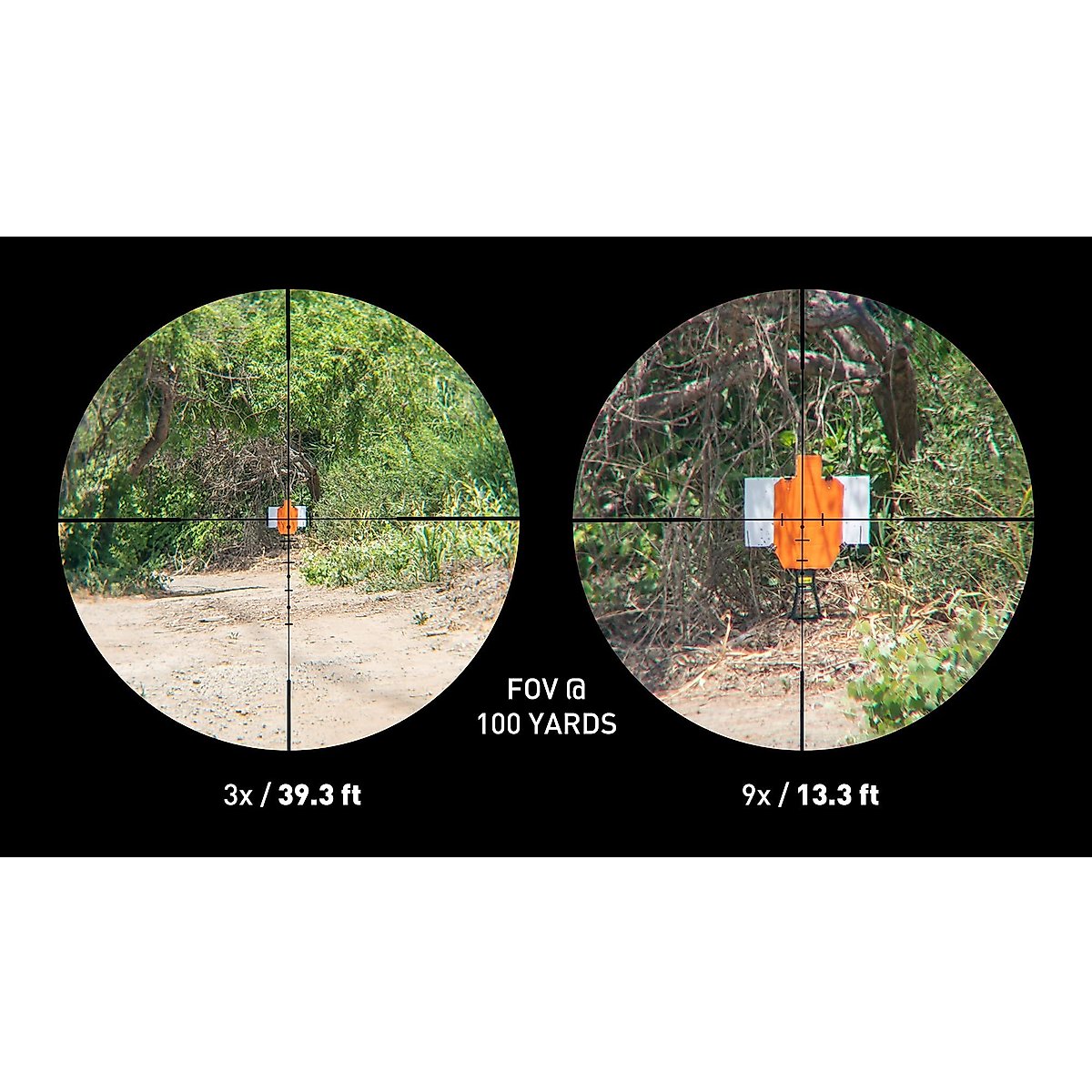 Monstrum 3-9x32 AO Rifle Scope with Illuminated Range Finder Reticle and Parallax Adjustment | Black