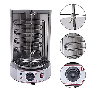 110v Stainless Steel Electric Vertical Grill Machine,Electric Doner Kebab Machine Mini Gyro Machine Vertical Broiler Meat Capacity for Chicken Roast,Tacos,Roast,Beef