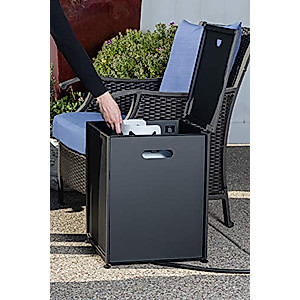 Bond Manufacturing 67635 Cover Hideaway Table for Gas Fire Pits, Suitable for Any 20lb Propane Tank, Black