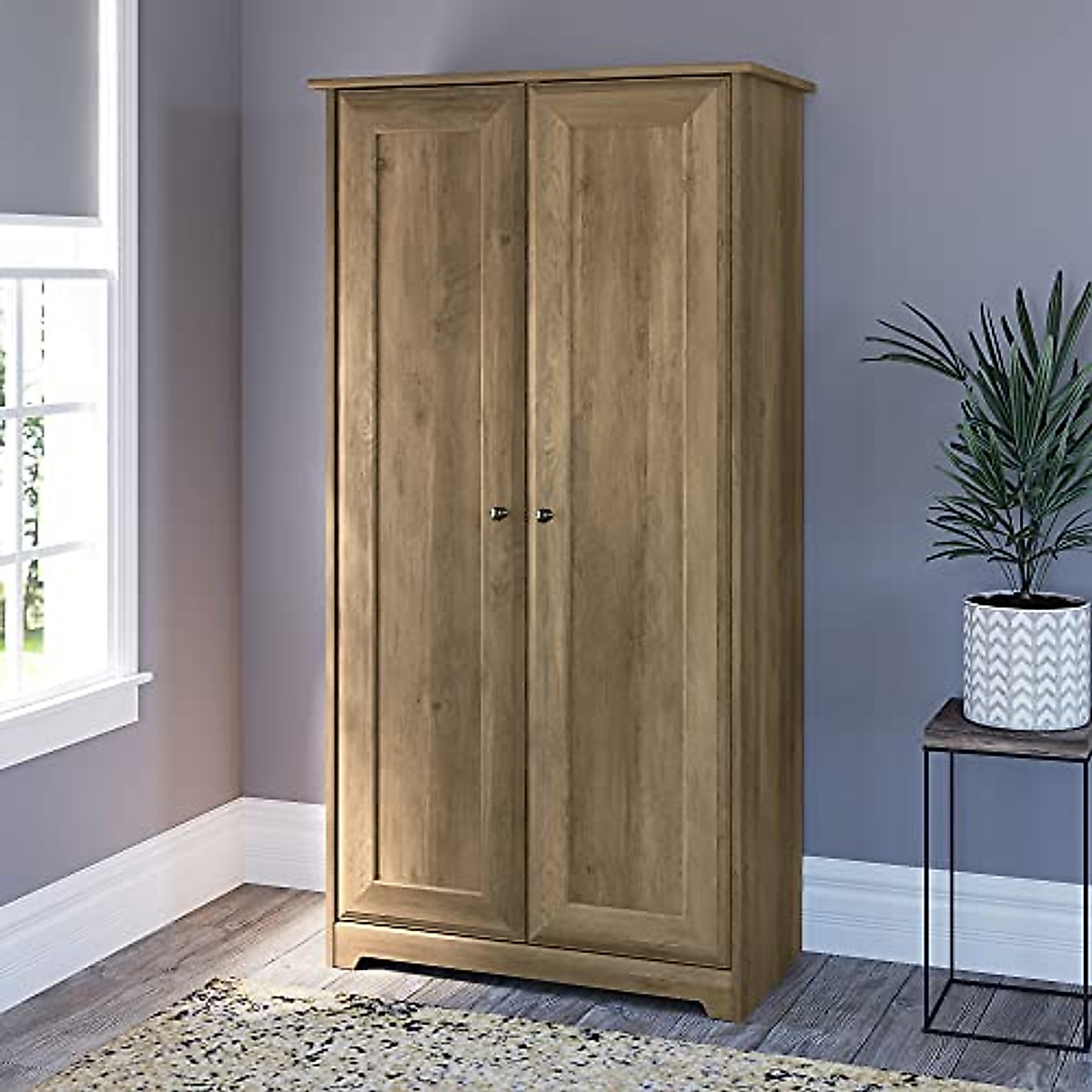 Bush Furniture Cabot Tall Storage Cabinet with Doors, Reclaimed Pine