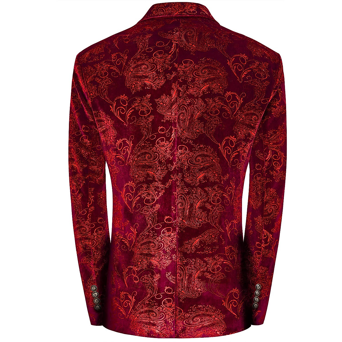 MAGE MALE Men's Dress Party Floral Suit Jacket Notched Lapel Slim Fit Two Button Stylish Blazer Red