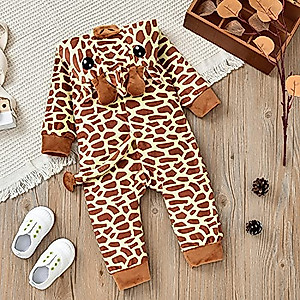 Aalizzwell Baby Giraffe Romper, Infant Boys Girls Animal Romper Hooded Romper Jumpsuit Outfit Clothes 18-24 Months