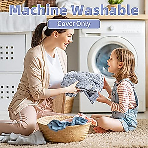 HOMBYS Glow in The Dark Stuffed Animal Bean Bag, Luxurious Flannel Kids Bean Bag Chairs Cover, Extra Large 32” Round Bean Bag for Kids with Zipper, Plush Toys Holder and Organizer -Only Cover