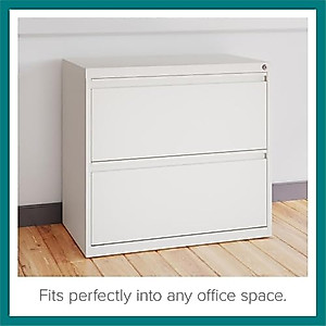 Hirsh 30" W Modern Metal Lateral File Cabinet with 2 Drawers & Secure Lock, Powder Coat, for Home/Office, in White Finish