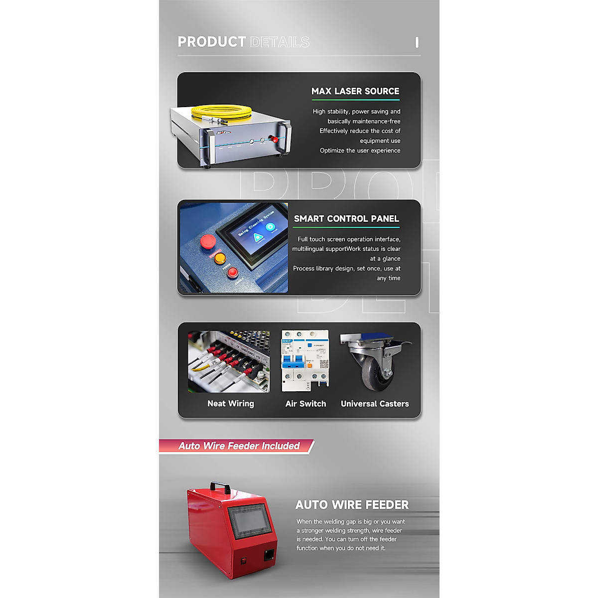 LYXC 2000W 2 in 1 Integrated Fiber Laser Welding Machine 220V Single Phase Handheld Max Laser Welder Machine With Water-cooler chassis 360° Welding for Welding&Weld Seam Cleaning