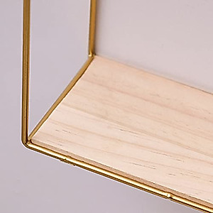 C-LARSS Wall Mounted Floating Shelves, Geometric Storage Shelf Metal Concise Style Storage Rack Vase Organizer Wall Décor for Home Bedroom Living Room Office Black3 L