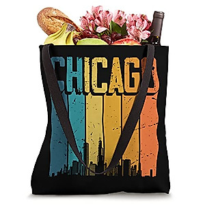 Chicago USA Retro Vintage Sunset Skyline Chicago Tote Bag