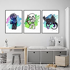Waschbar Neon Gaming Posters for Boys Room Decor, Gaming Room Decor, Boys Room Decorations for Bedroom, Gamer Wall Art, Inspirational Posters for Video Game Room (Mining)