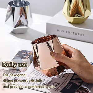 JBHO Stemless Wine Glasses Set of 12, Drinking Cups, 10Oz Diamond Shaped Unique Wine Glass with Gift Box for Serving White Wine, Red Wine, Cocktail, Whiskey, Bourbon, Cool Water, Gift For Housewarming