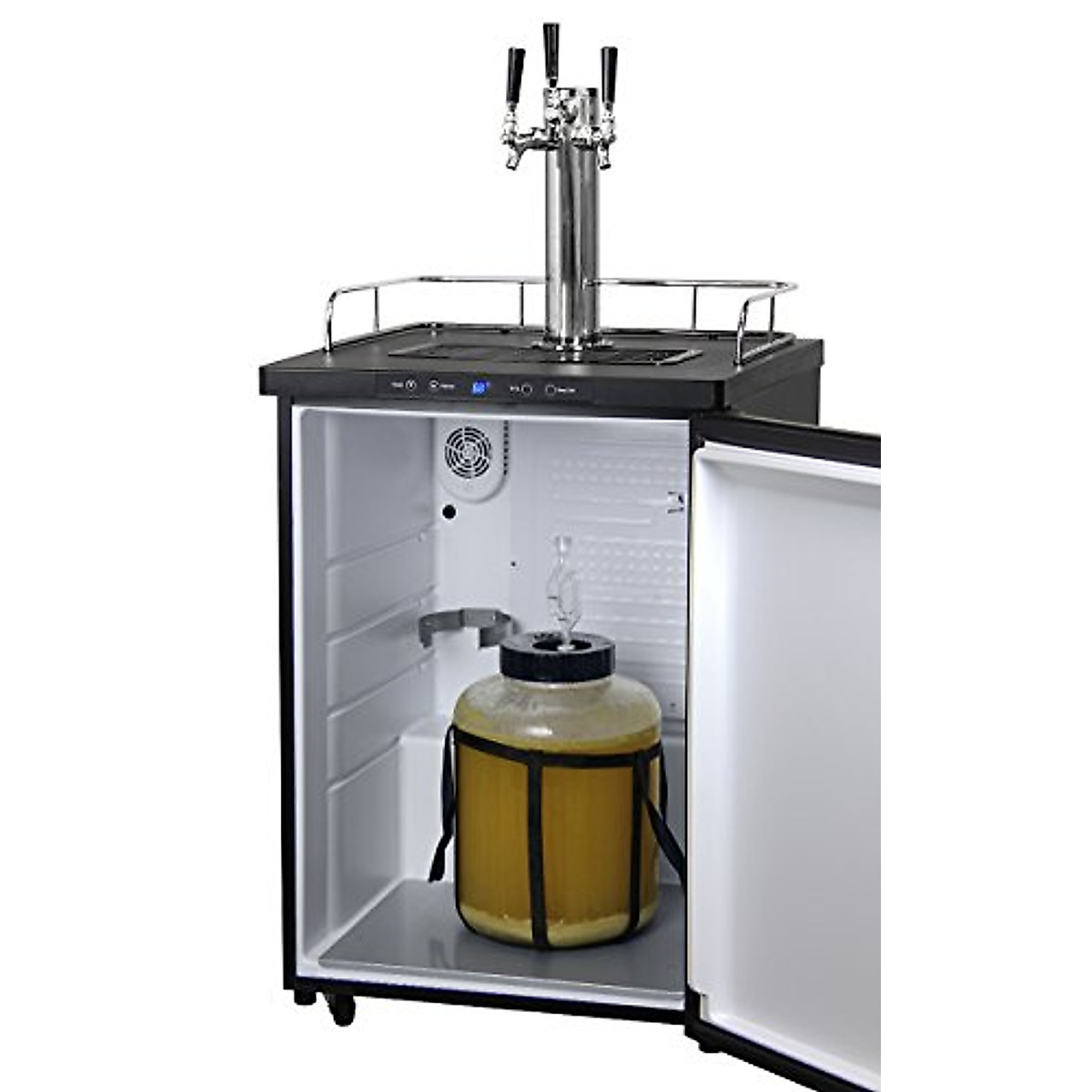 Kegco HBK309B-3 Three Faucet Homebrew Kegerator - Matte Black Cabinet and Door