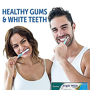 Himalaya Bright White Toothpaste, Fluoride Free to Reduce Plaque & Whiten Teeth, 6.17 oz (Pack of 2)