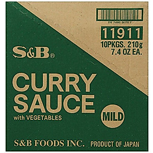 S&B Curry Sauce with Vegetables Mild, 7.4-Ounce (Pack of 10)