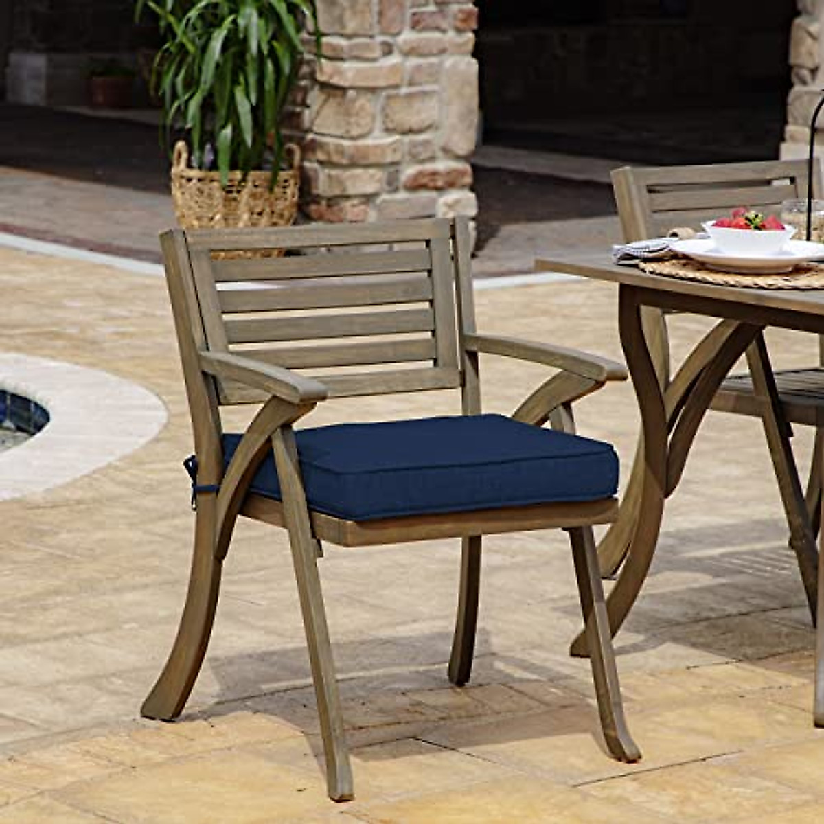 Arden Selections Modern Outdoor Seat Cushion 20 x 20, Sapphire Blue Leala