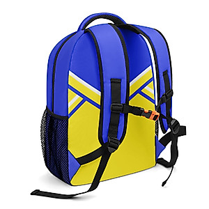 XOZOTY Cheerleader Backpack Personalized Custom Book Bags with Name Cheer Cheerleading Blue Yellow