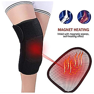 Ylucky 1 Pair Self-heating Knee Braces Magnetic Tourmaline Therapy Knee Pads Adjustable Knee Protective Belt Sleeves for Arthritis Joint Pain Relief and Injury Recovery