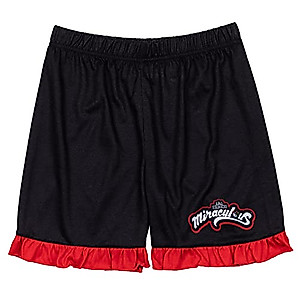 Miraculous Ladybug Rena Rouge Little Girls Ruffle Tank Top Shirt & Pajama Shorts Set 5 Black