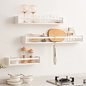 TRWISWDC Nursery Floating Shelves White Oak Floating Bookshelf Natural Wood Wall Shelves for Living Room Bathroom Bedroom Decor Kitchen Spice Rack, 32 inches