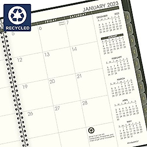 AT-A-GLANCE 2023 Monthly Planner, 13 Month Calendar, 9" x 11", Large, Recycled, Monthly Tabs, Green (70260G60)