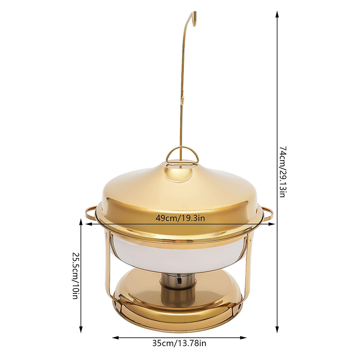 Chafing Dishes for Buffet, 9L Chafing Dish Buffet Set Buffet Servers and Warmers w/Top Lid, Portable Buffet Servers and Warmers, Stainless Steel Round Food Pan for Restaurants (Gold)