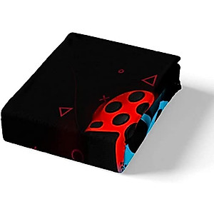 Gamer Duvet Cover for Boys,Gaming Comforter Cover Full,Cool Games Gamepad Bedding Set Kids Teen Game Room Decor Bed Cover,Video Game Controller,Modern Gradient Soft Red and Blue Bedclothes with Zipper