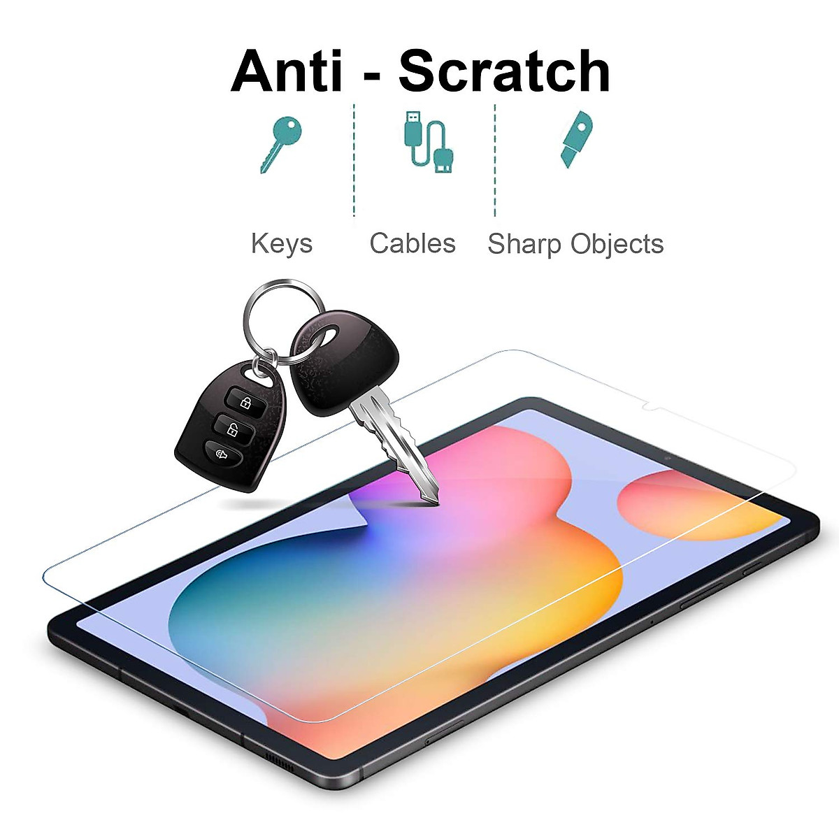 Gerutek [2-Pack Screen Protector for Samsung Galaxy tab S6 lite 10.4 Inch 2024/2022/2020(SM-P620/P625/P613/P619/P615/P610)[Ultra Clear] [Anti Scratch] for Galaxy Tab S6 Lite Tempered Glass Film