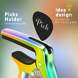 TANMUS 3in1 Guitar Capo for Acoustic and Electric Guitars(with Pick Holder and 4Picks),Guitar Accessories (MC-021)